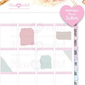 Dot Torn Paper Stickers, Printable Planner Stickers - Etsy