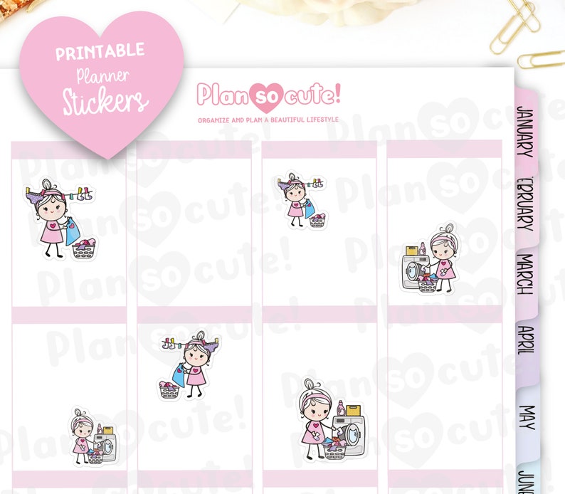 Sara Laundry Time Stickers Printable Stickers Printable - Etsy