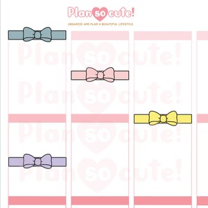 Doodle Bow Headers, Bow Dividers, Printable Planner Stickers - Etsy