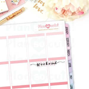 WEEKEND Script, Printable Planner Stickers, Script Stickers - Etsy