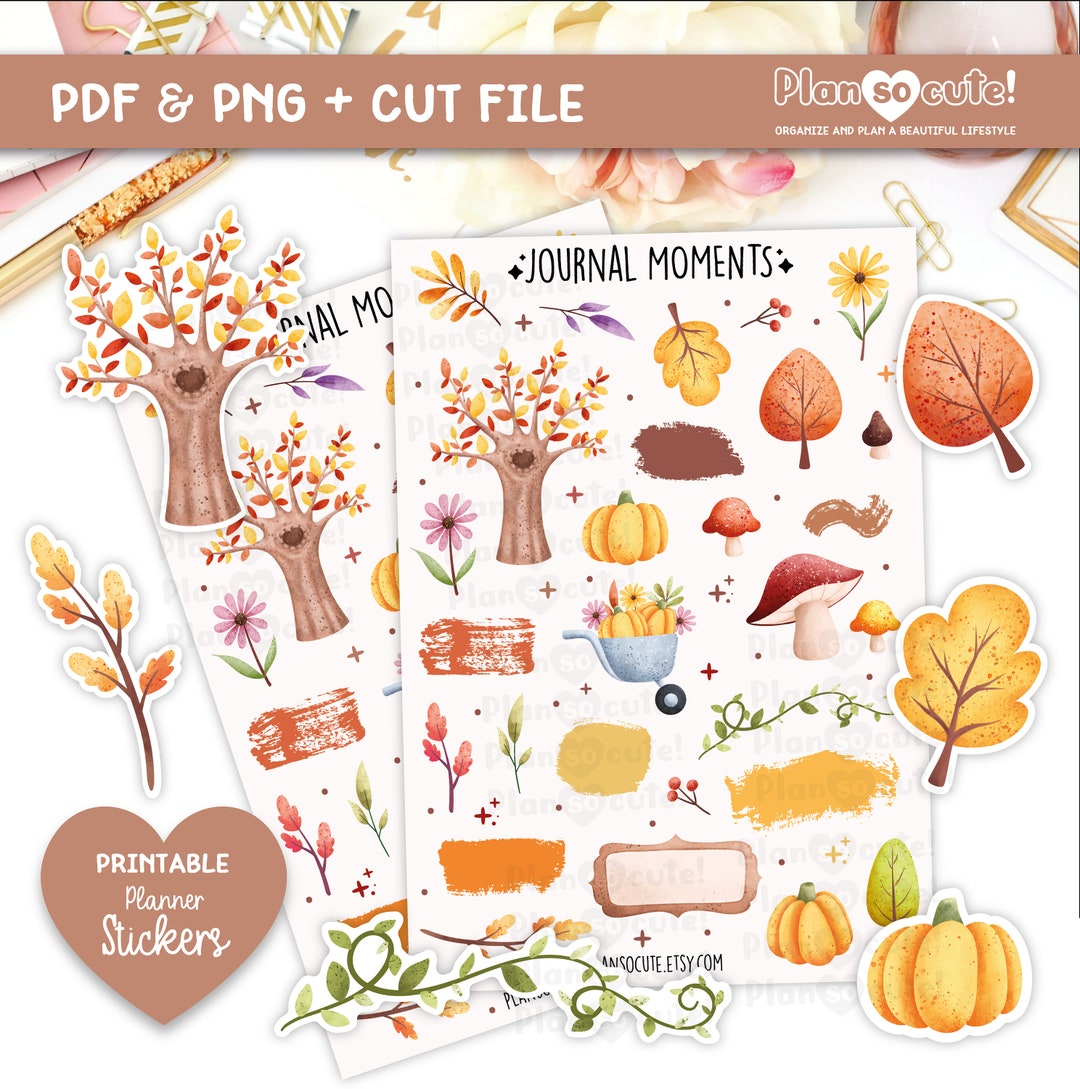 Autumn, Watercolor Fall Printable Planner Stickers, Journal Moments ...