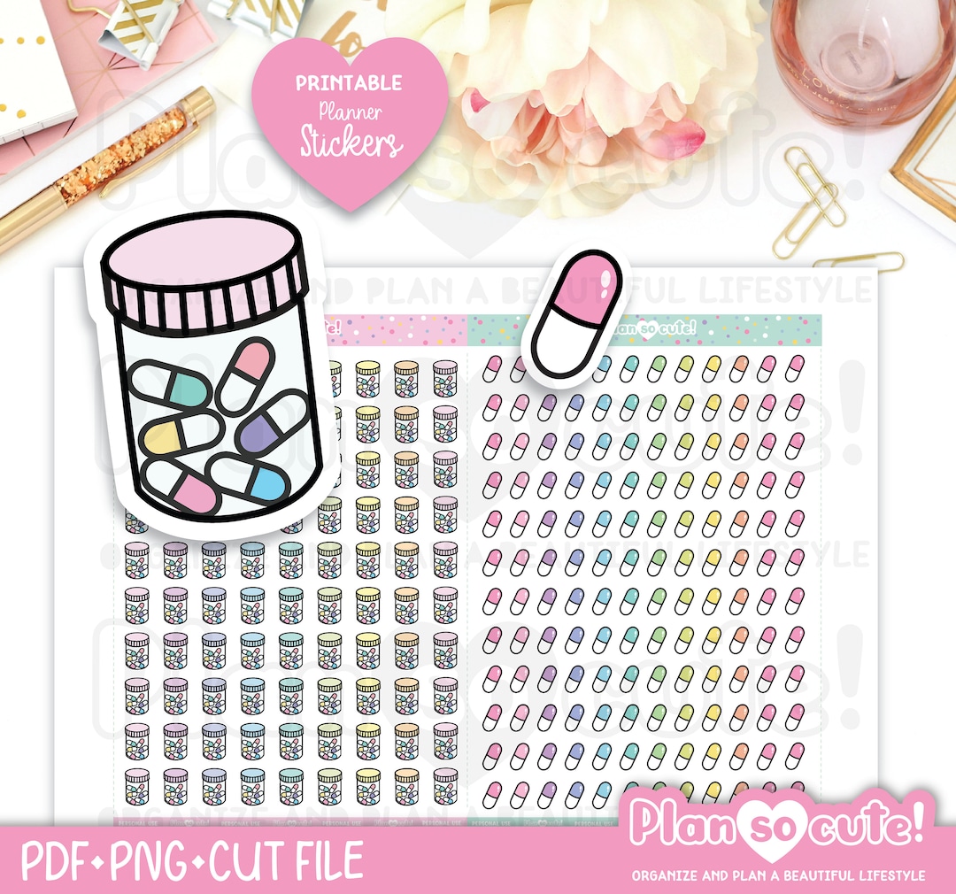 Doodle Pills, Take Medicine Printable Planner Stickers - Etsy