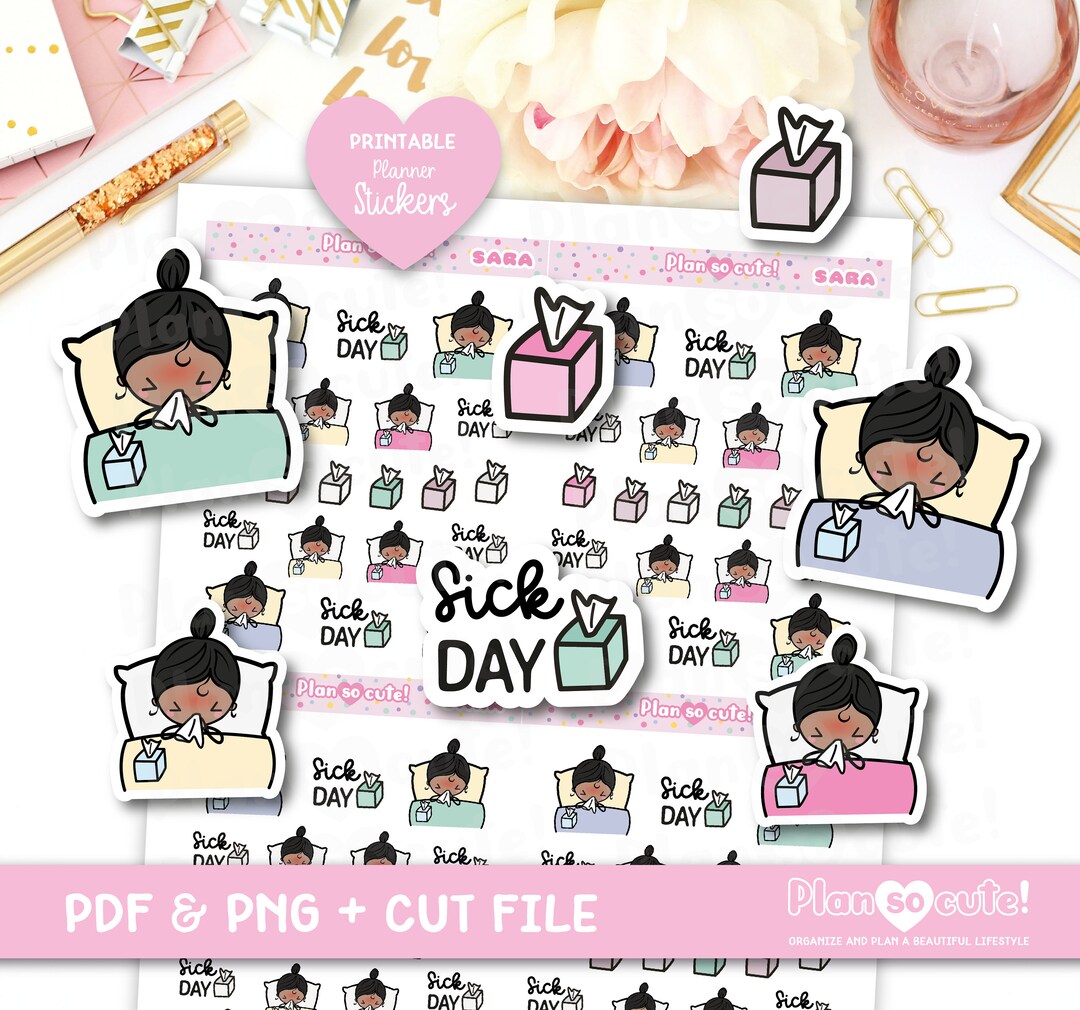 Sara Sick Day, Sick Day, Printable Stickers, Printable Planner Stickers ...