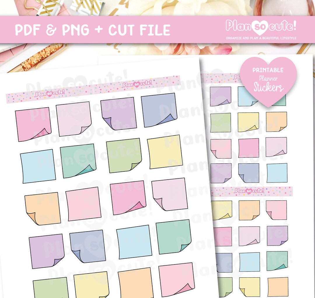 Sticky Notes, Printable Planner Stickers, Note Stickers, Bullet Journal ...