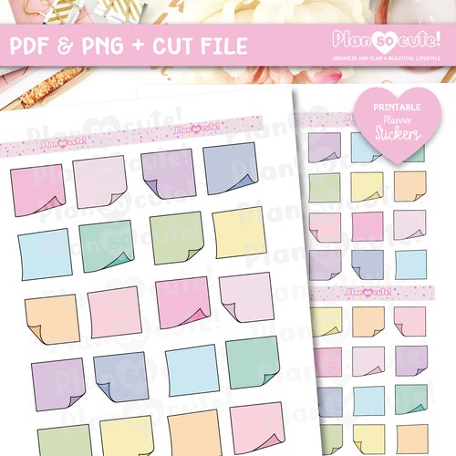 Sticky Notes Printable Planner Stickers Note Stickers - Etsy