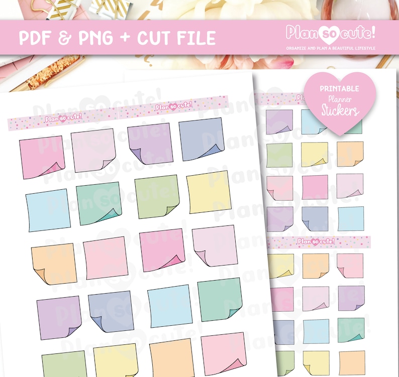 Sticky Notes Printable Planner Stickers Note Stickers - Etsy