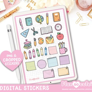 Back to School, Digital Stickers, Goodnotes Stickers, Kawaii, Pre ...