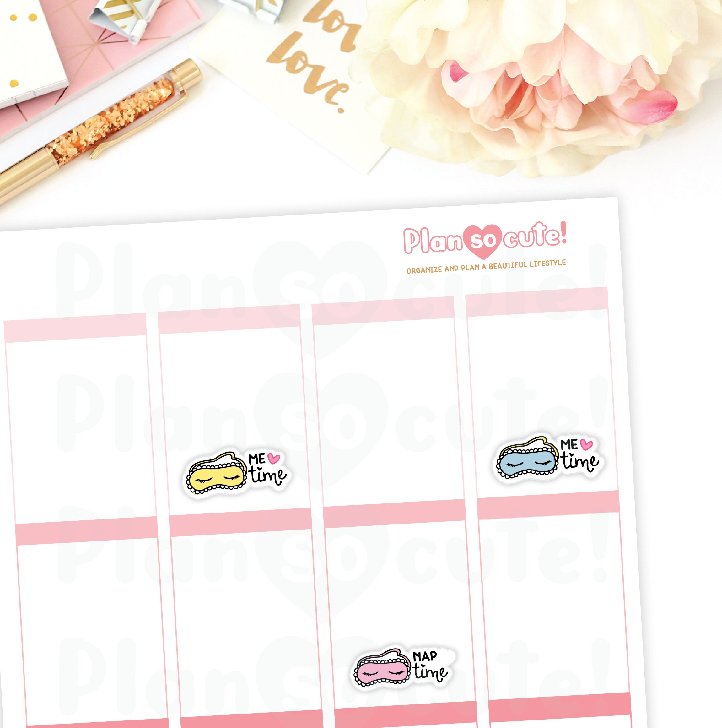 Nap time Sleep mask Printable Planner Stickers Bullet | Etsy