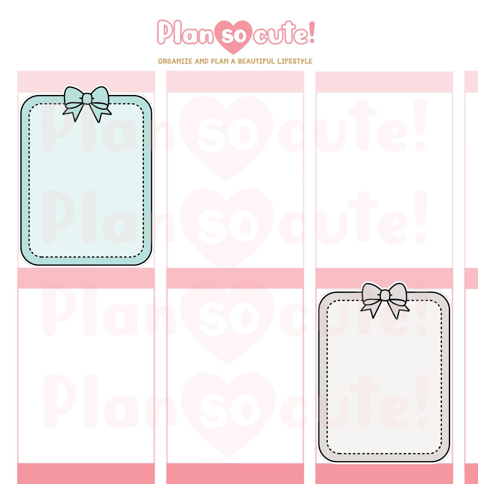 Doodle Bow Full Box, Printable Planner Stickers, Cricut and Silhouette ...