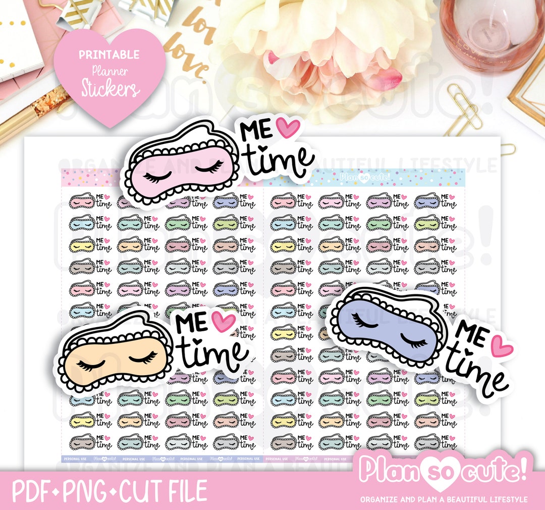 Nap Time, Sleep Mask, Printable Planner Stickers, Bullet Journal ...