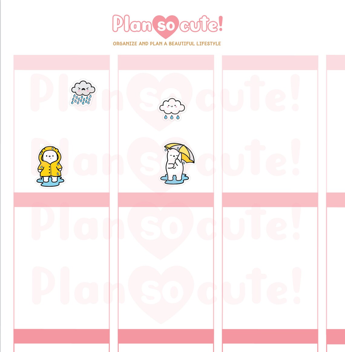 Rainy Days Printable Planner Stickers Bullet Journal - Etsy