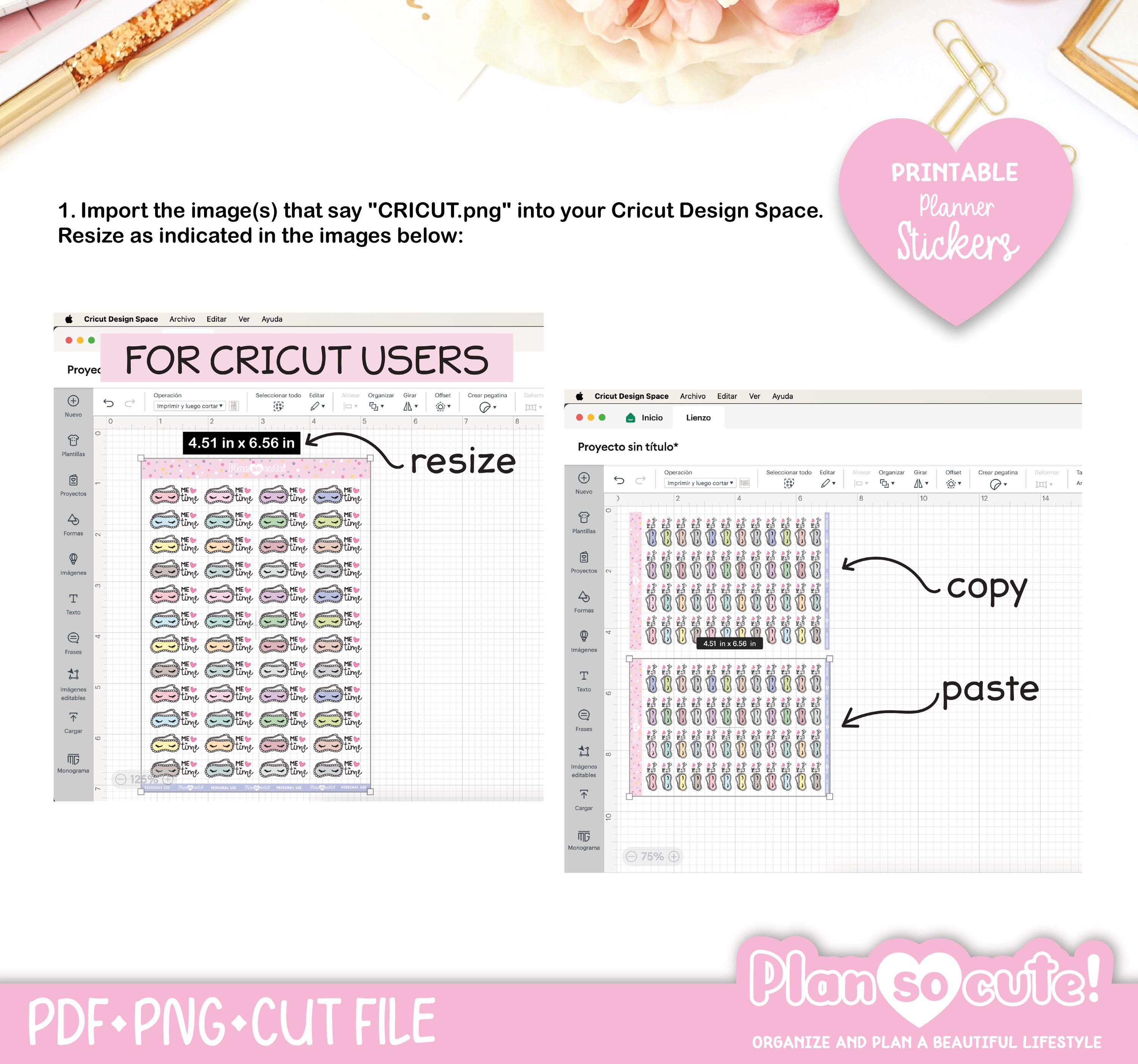 Print and Cut Printable Planner Stickers, Cricut and Silhouette Files ...