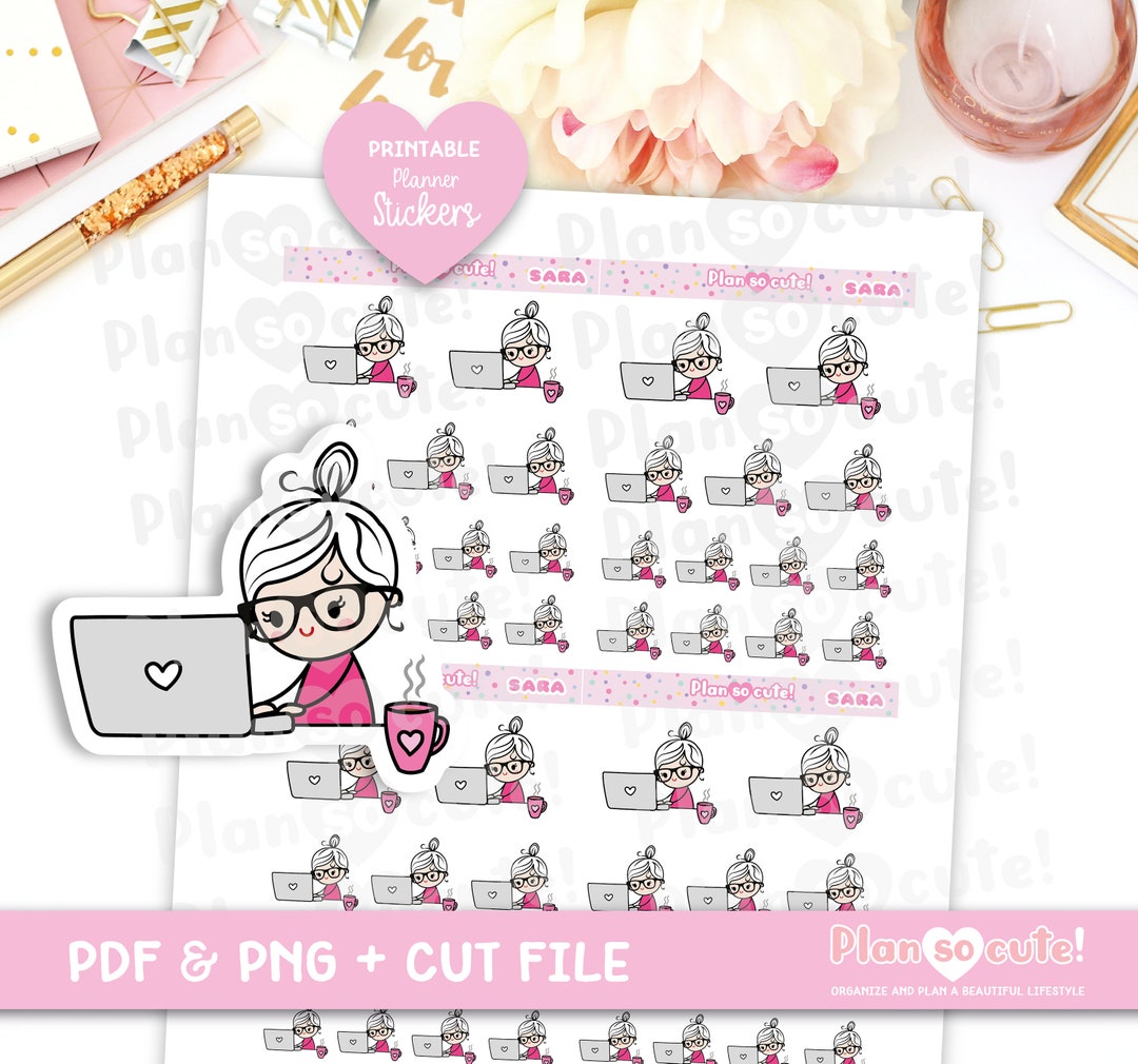 Sara Working Day Stickers, Printable Stickers, Printable Planner ...