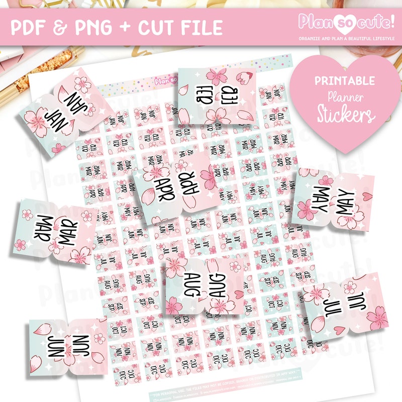 Monthly Tab Stickers Mini - Etsy