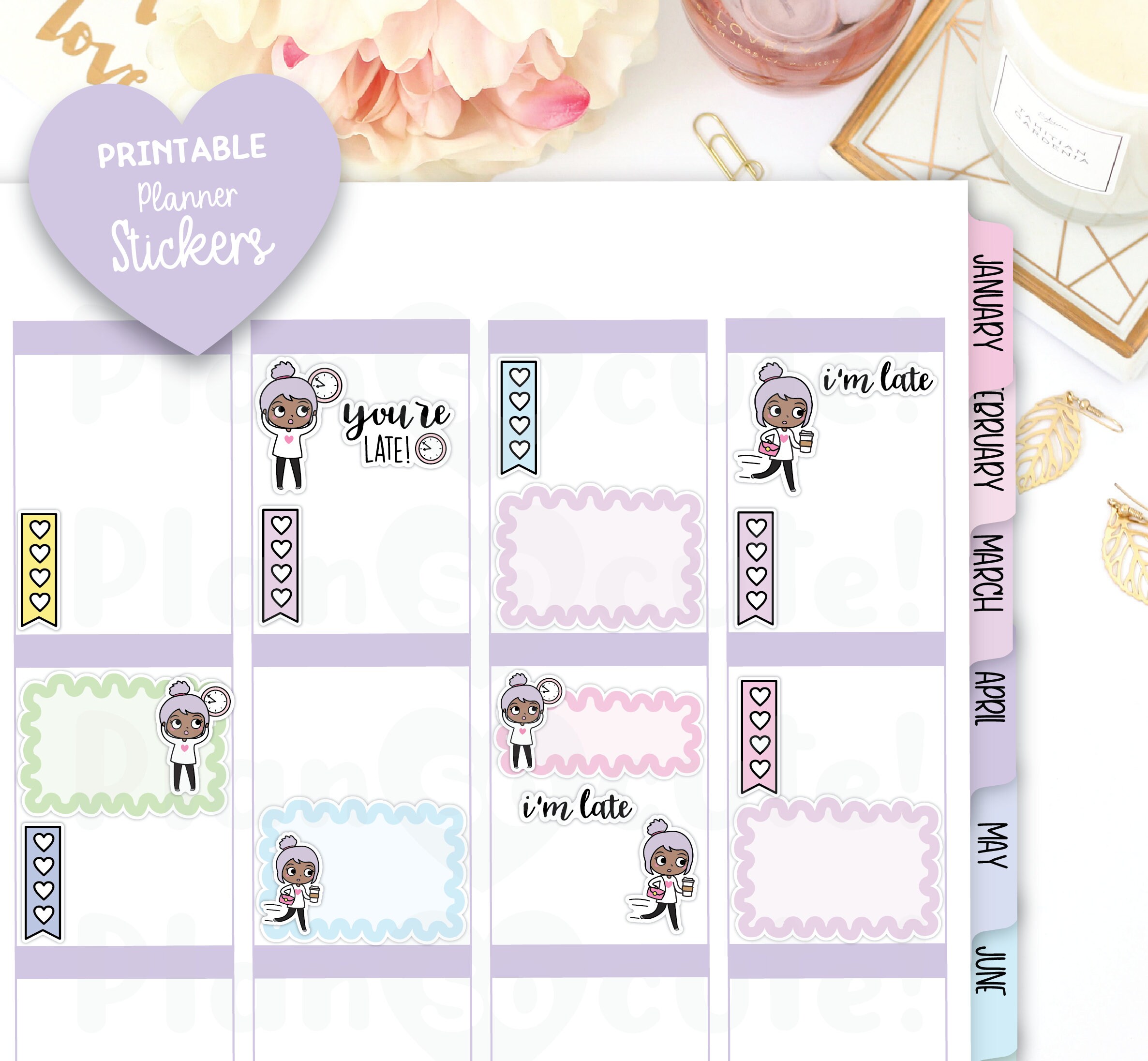 Im Late Printable Planner Stickers You Are Late Stickers - Etsy