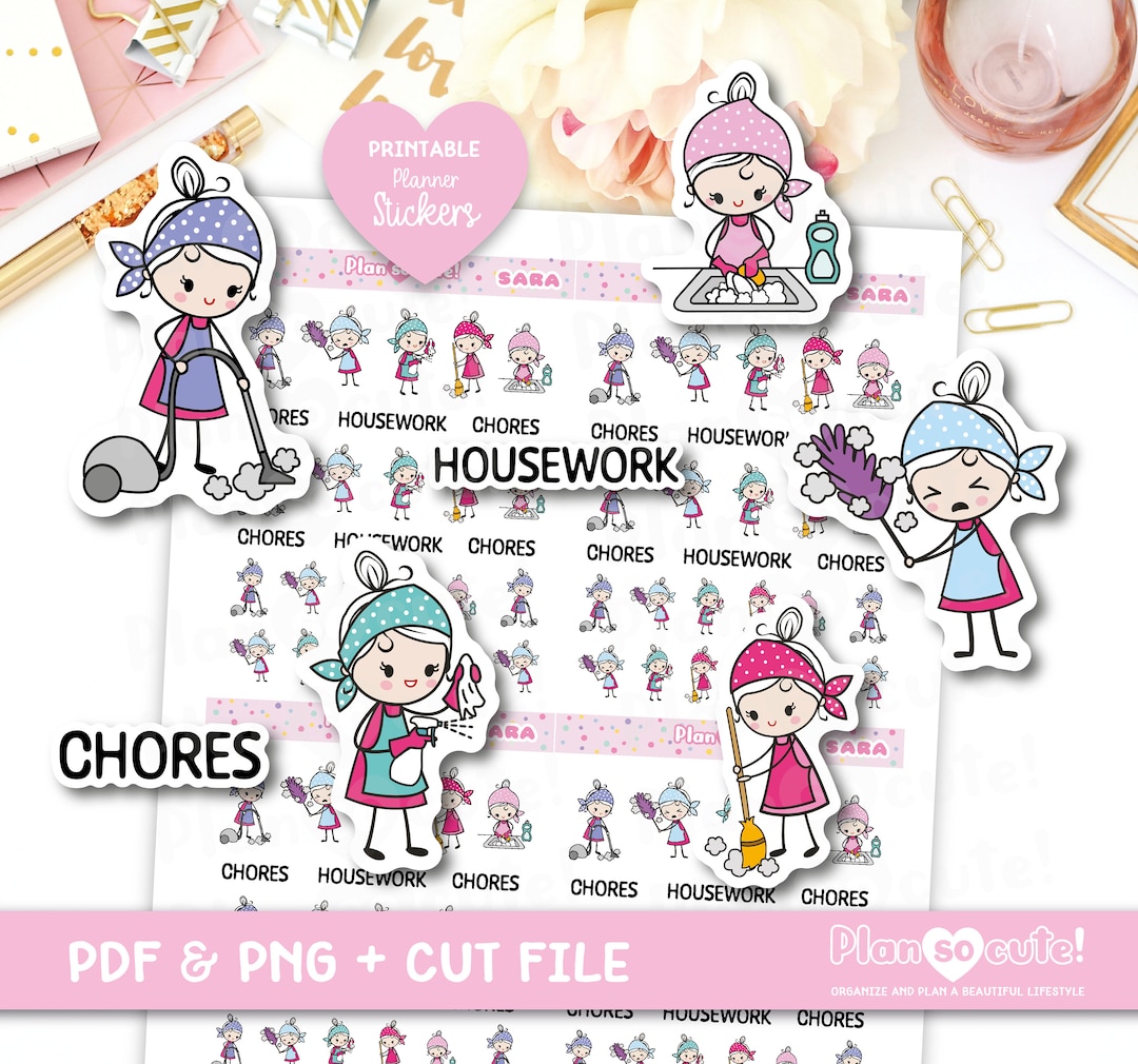 Sara Housework, Housework, Housework Time, Printable Stickers ...