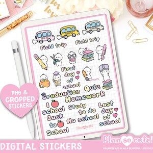Back to School, Digital Stickers, Goodnotes Stickers, Kawaii, Pre ...