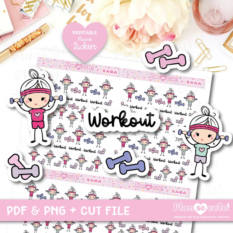 Workout Stickers - Etsy