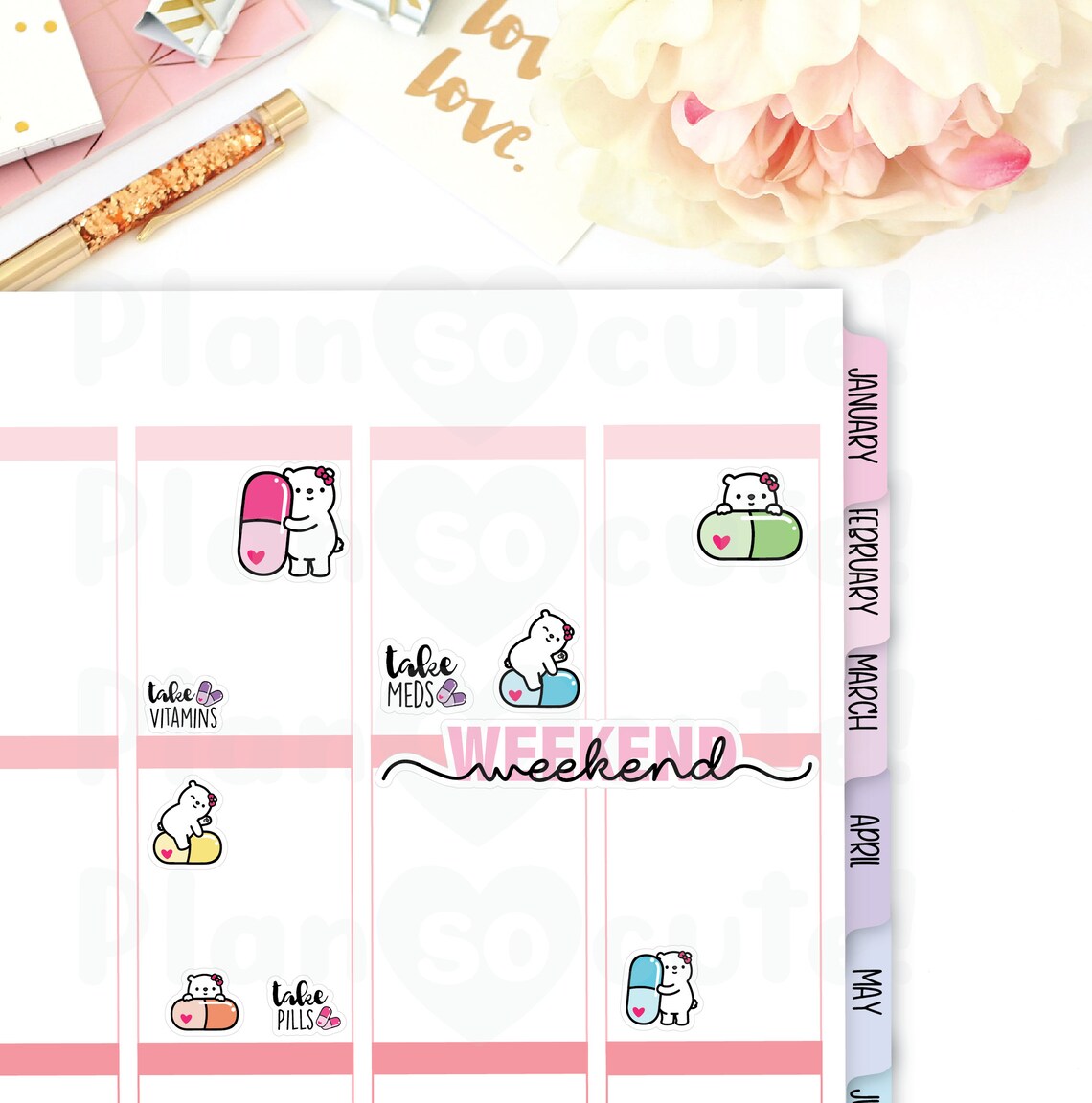 Take Medicine, Take Pills, Printable Planner Stickers - Etsy