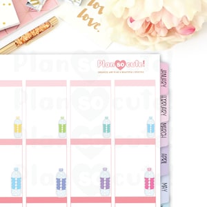 Doodle Water Bottle, Hydrate, Printable Planner Stickers, Doodle ...