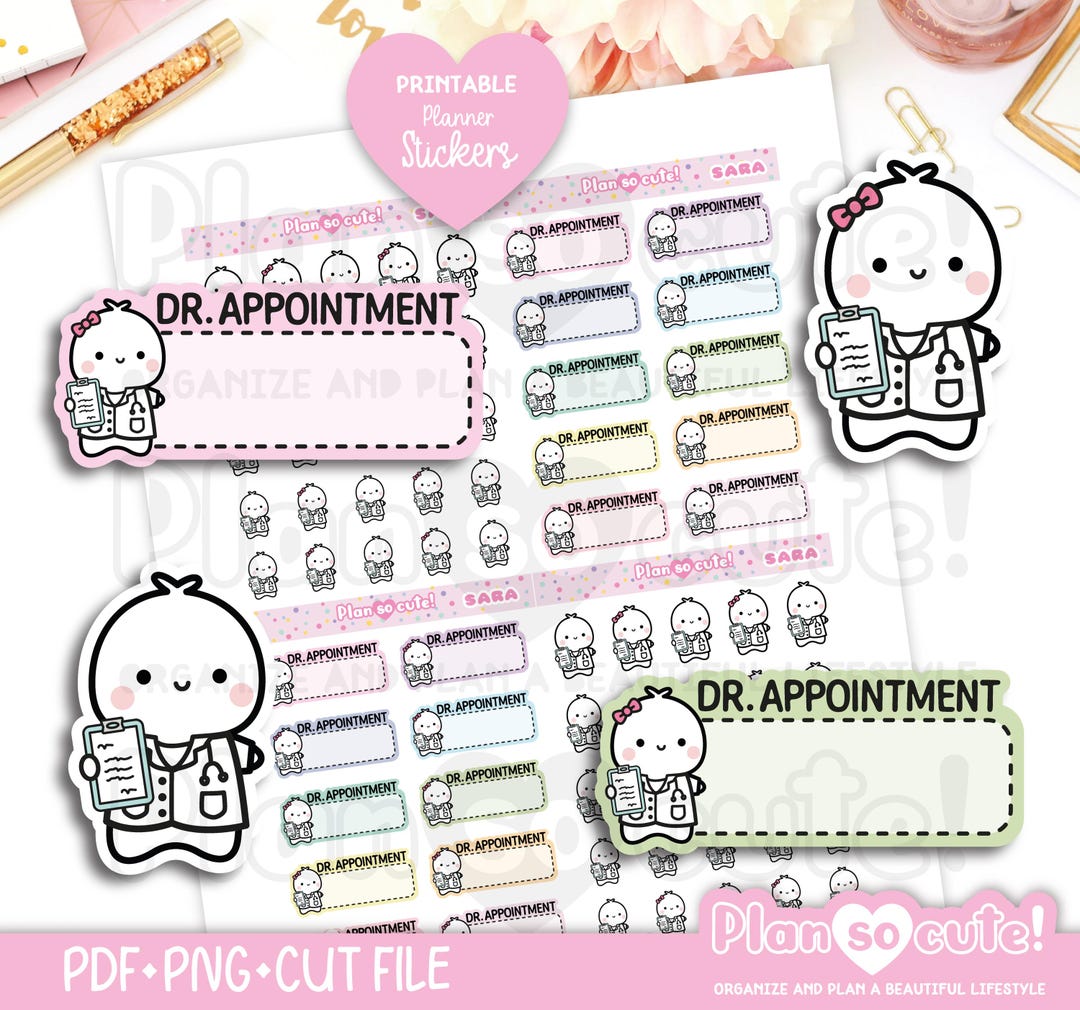 Tiny Puppet Doctor Appointment Stickers, Dr Appt Emoji Stickers ...
