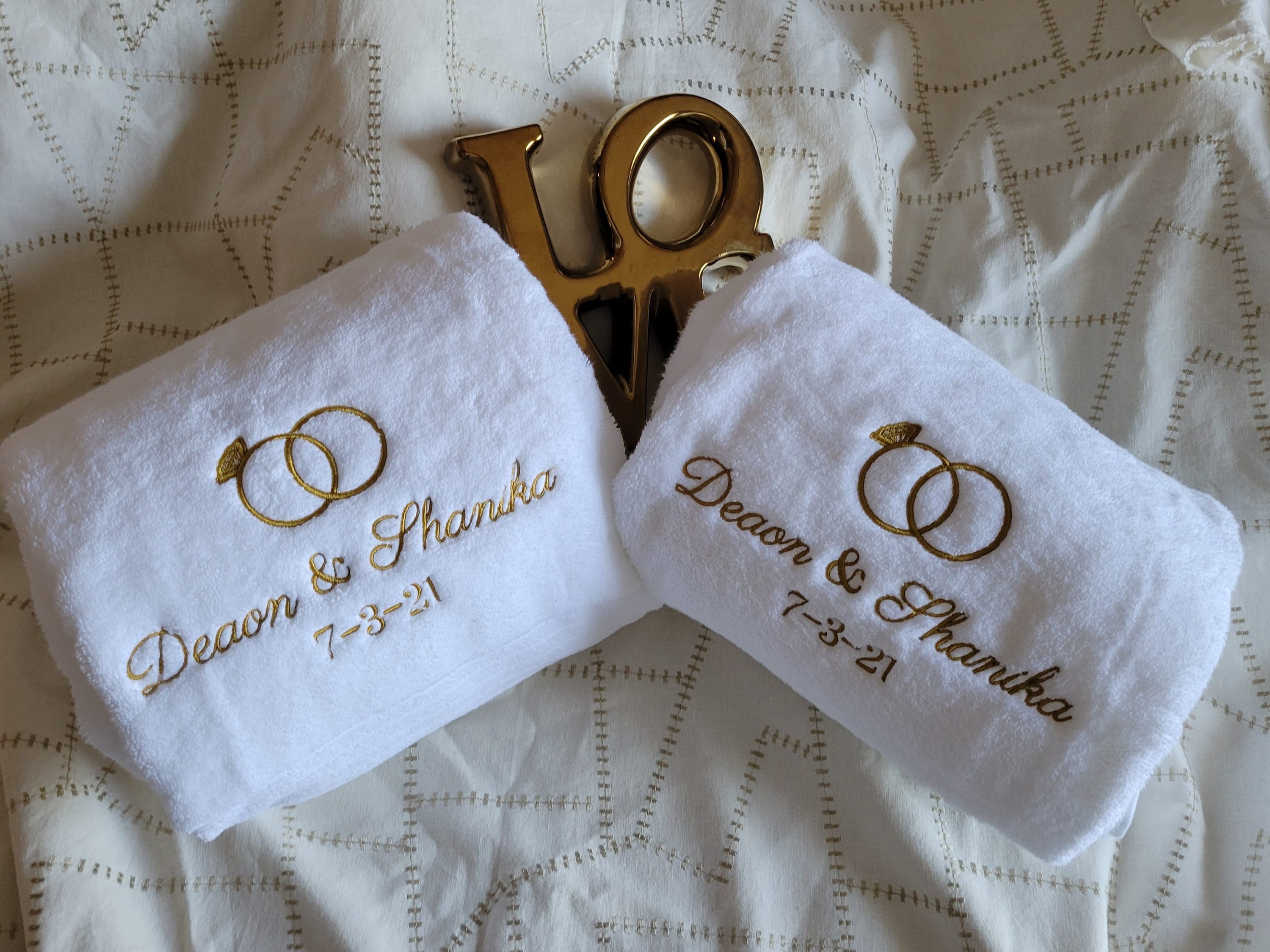Personalized Bath Towels, Wedding Bath Towels, Personalized Towels ...
