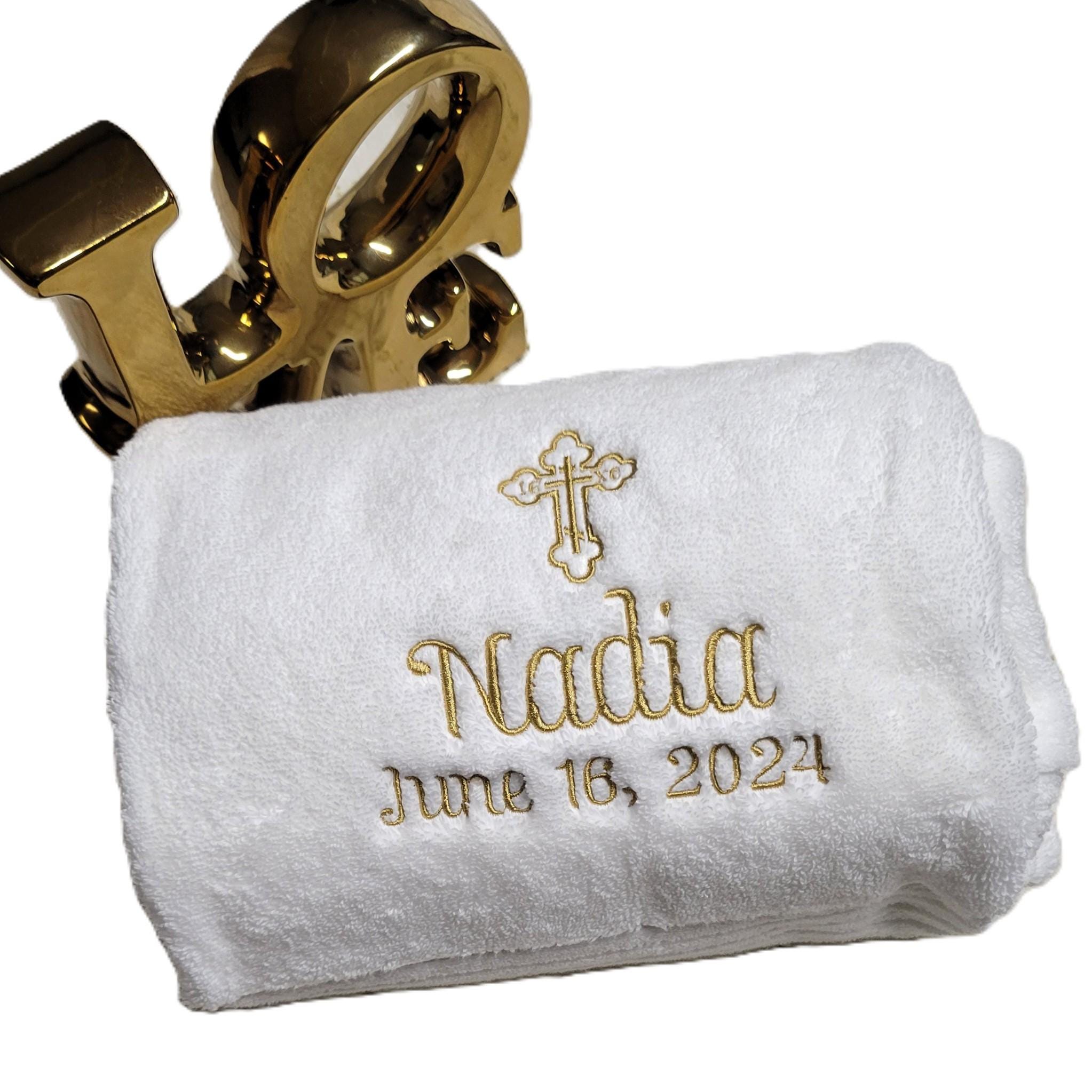 Embroidered Baptism Towel: Personalized Christening Gift - Etsy