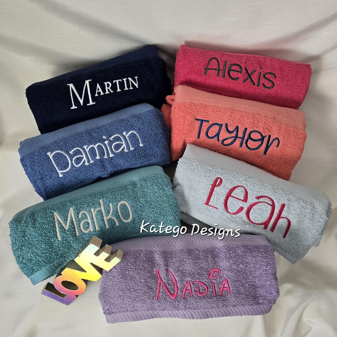 Personalized Bath Towel, Custom Embroidered Towel Custom Name Towels ...
