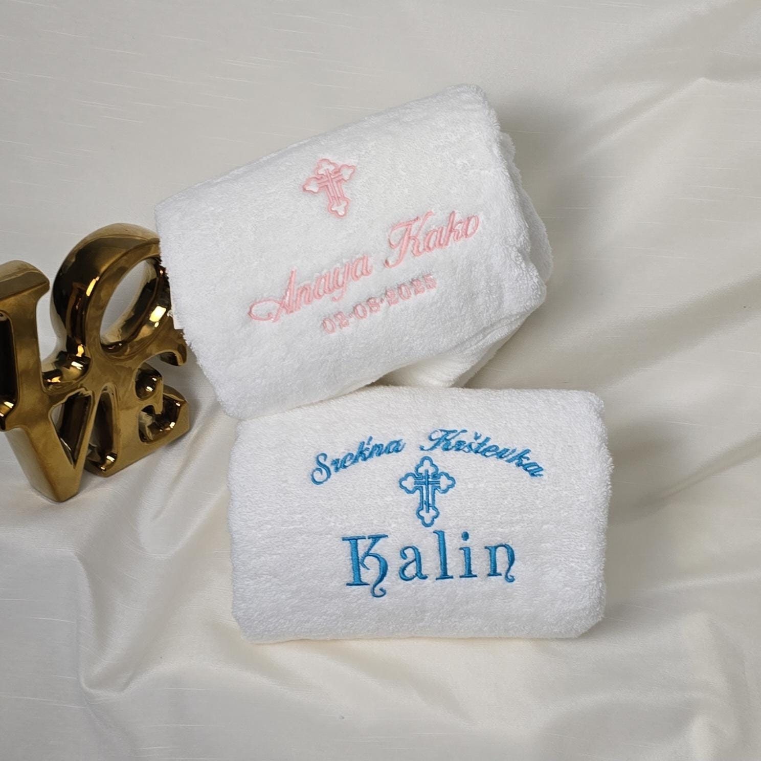 Personalized Baptism Towel: Embroidered Christening Keepsake - Etsy