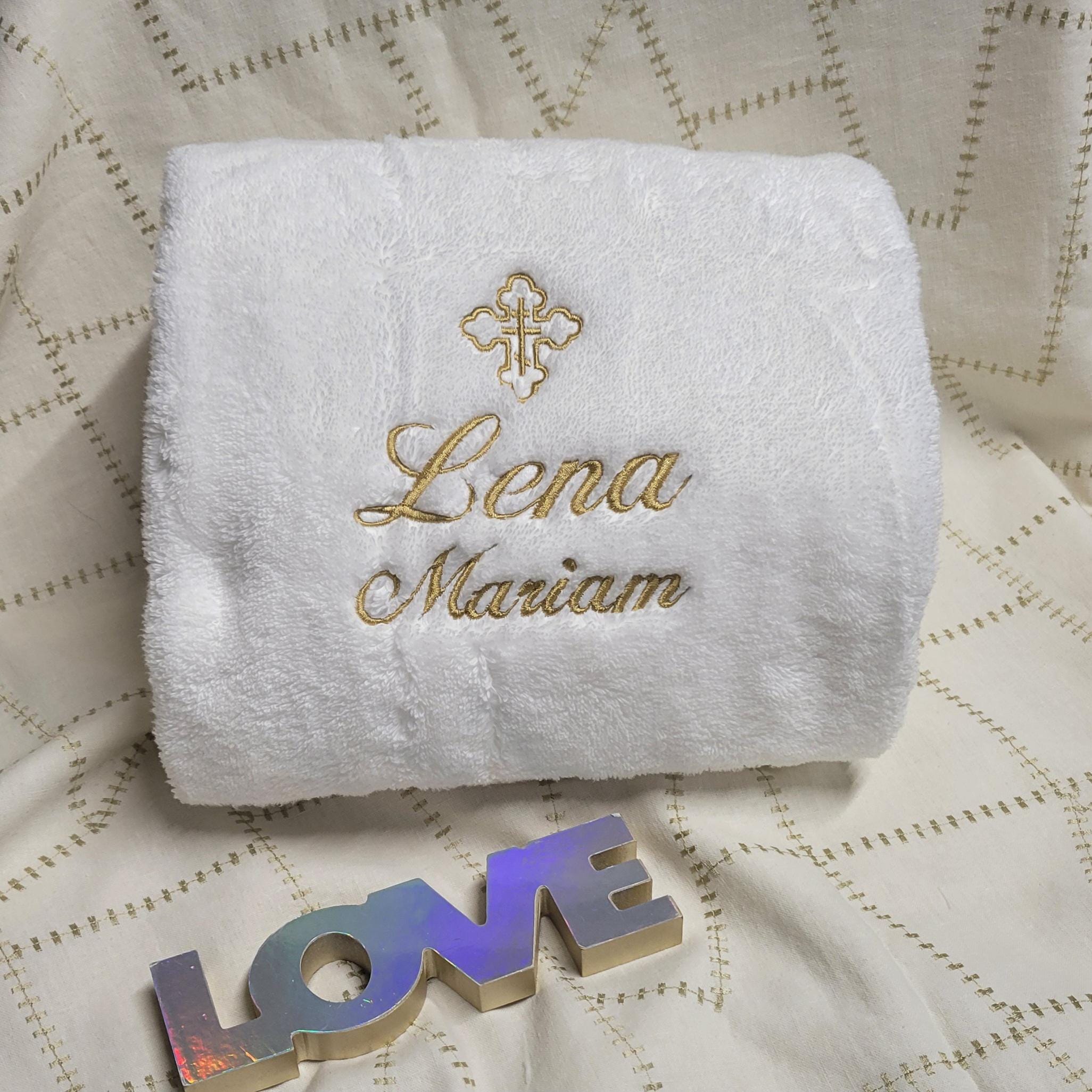 Embroidered Baptism Towel: Personalized Christening Gift - Etsy