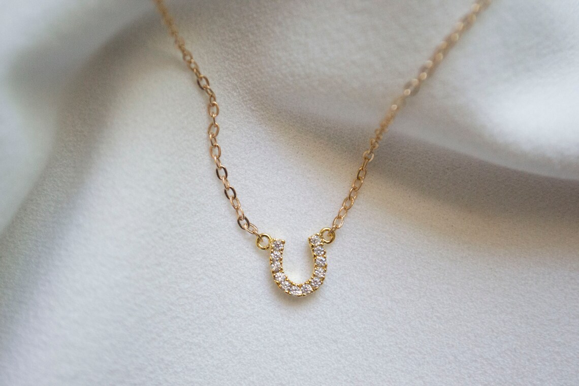 Horseshoe Necklace / Gold Horseshoe Necklace / 14k Gold Filled | Etsy