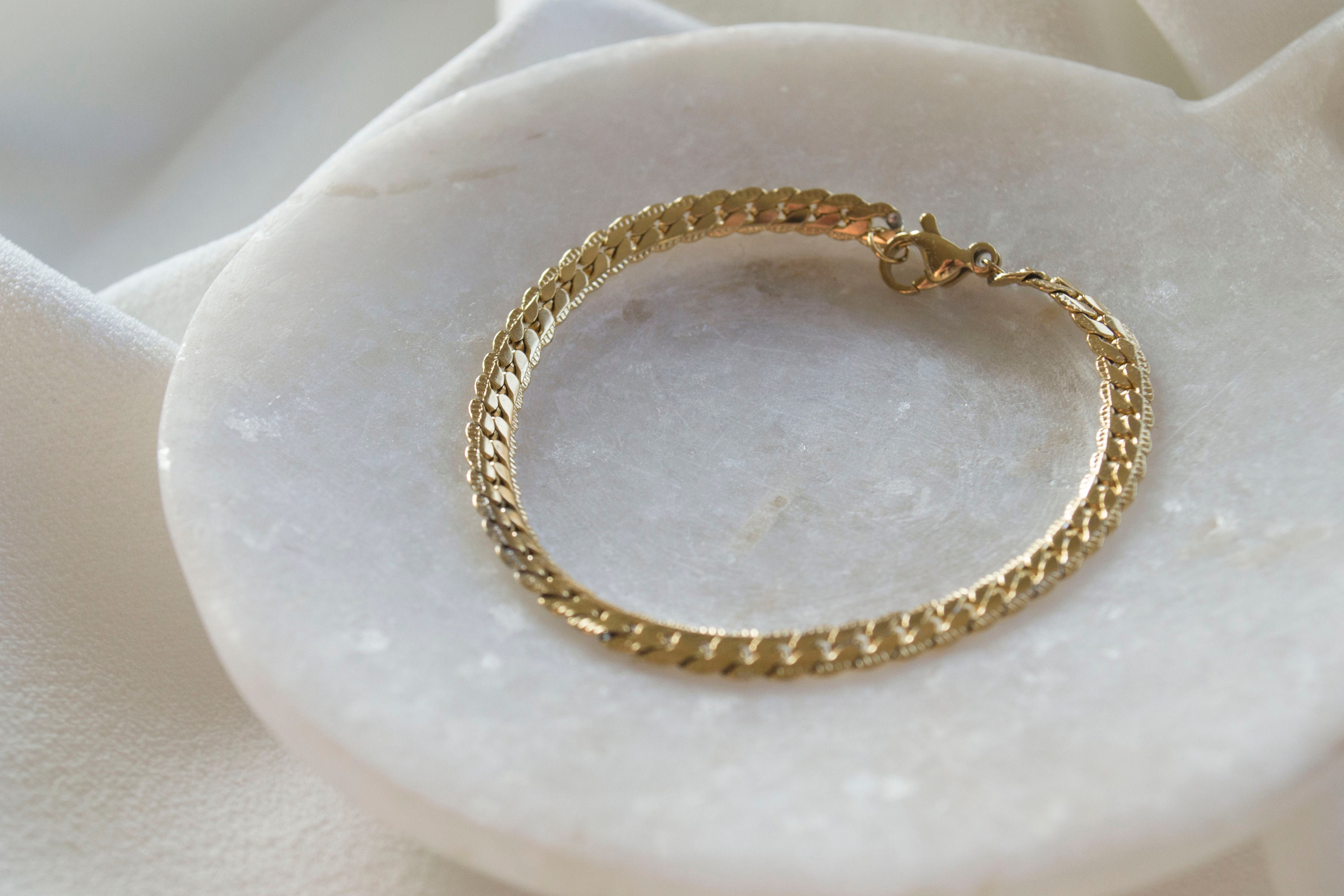 Snake Chain Bracelet / Gold Snake Bracelet / Link Chain | Etsy