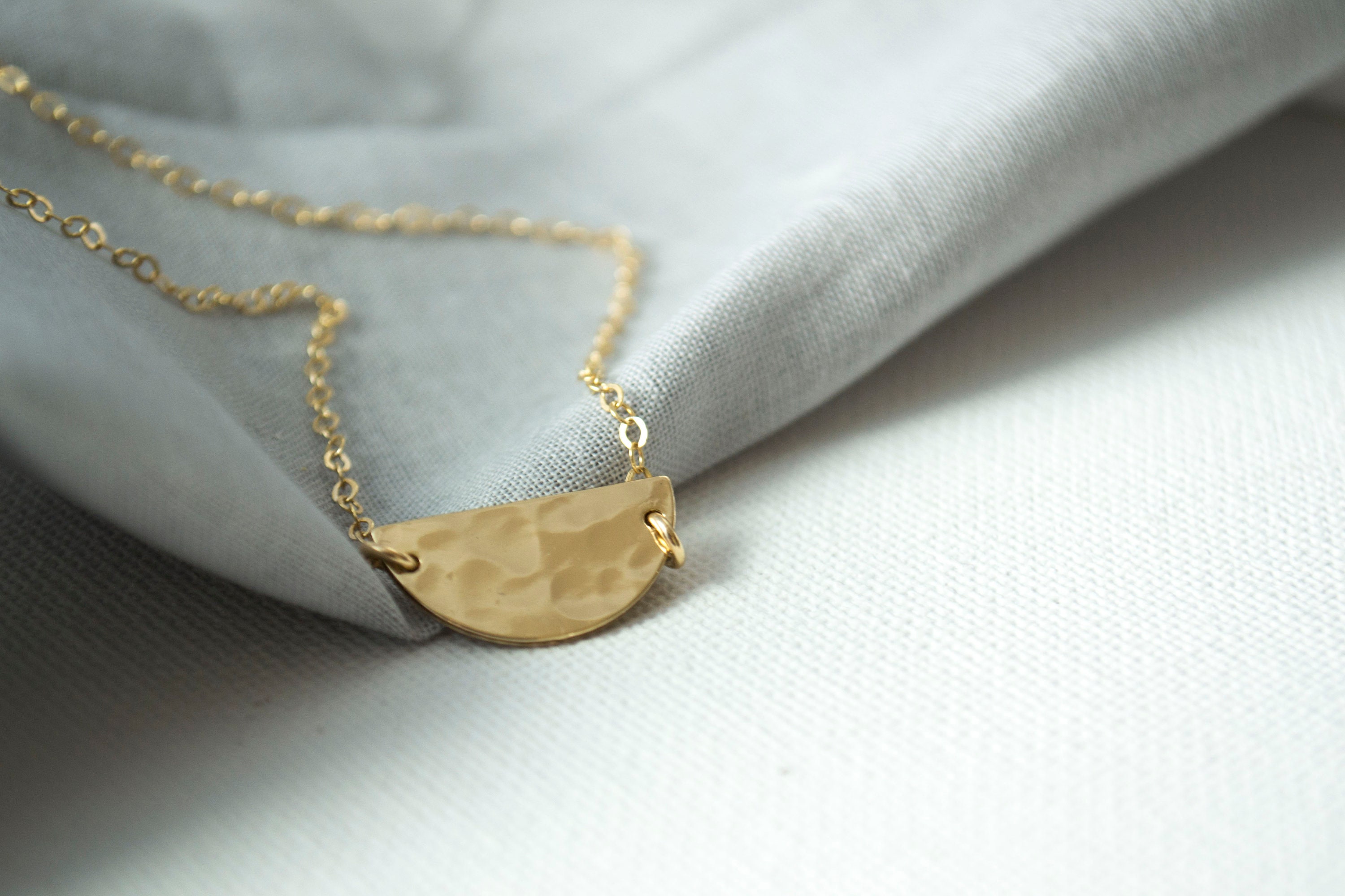 Half Circle Necklace / Gold Half Circle Necklace / Minimalist | Etsy