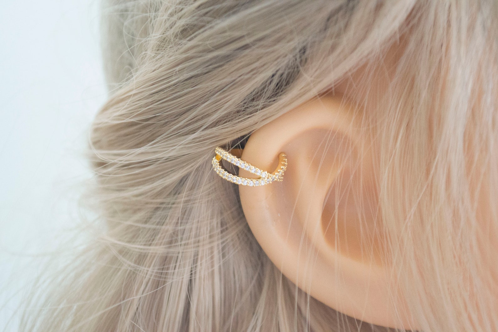 Gold Ear Cuff / Gold Hoops / Adjustable Hoops / Helix Hoops / | Etsy