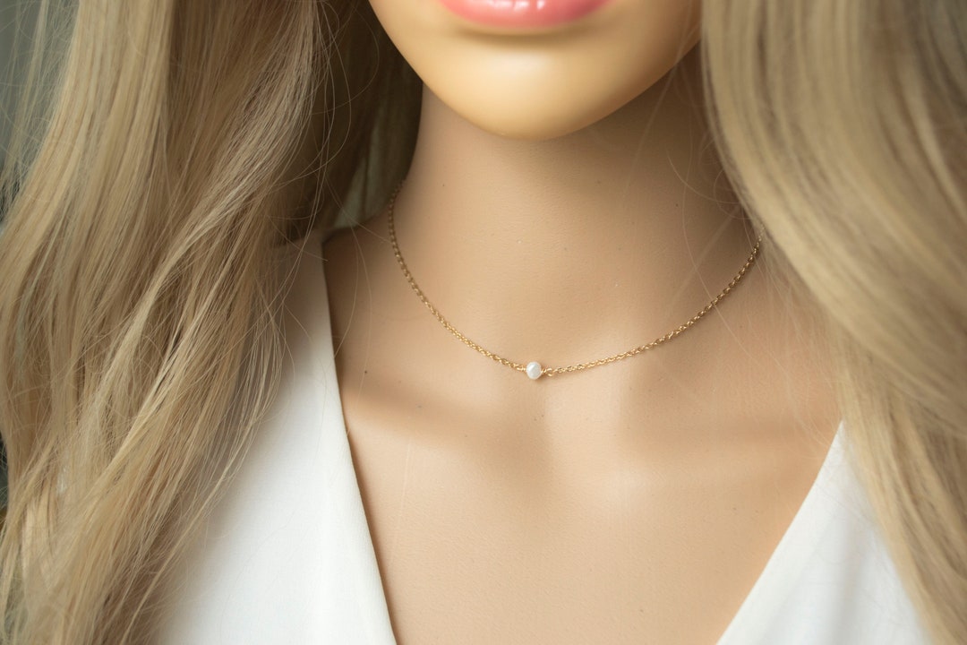 Simple Pearl Necklace / Tiny Pearl Necklace / Pearl Necklace / Tiny ...