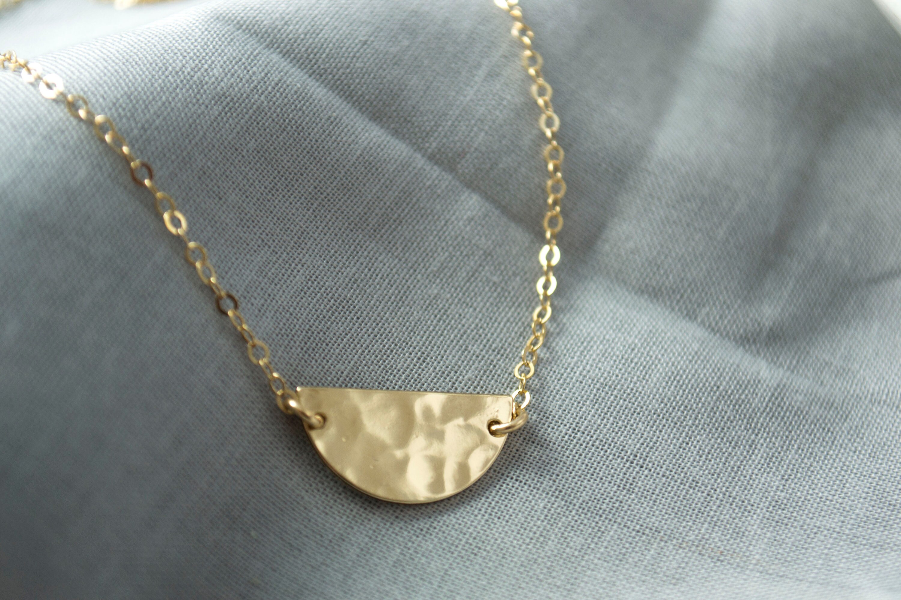 Half Circle Necklace / Gold Half Circle Necklace / Minimalist | Etsy