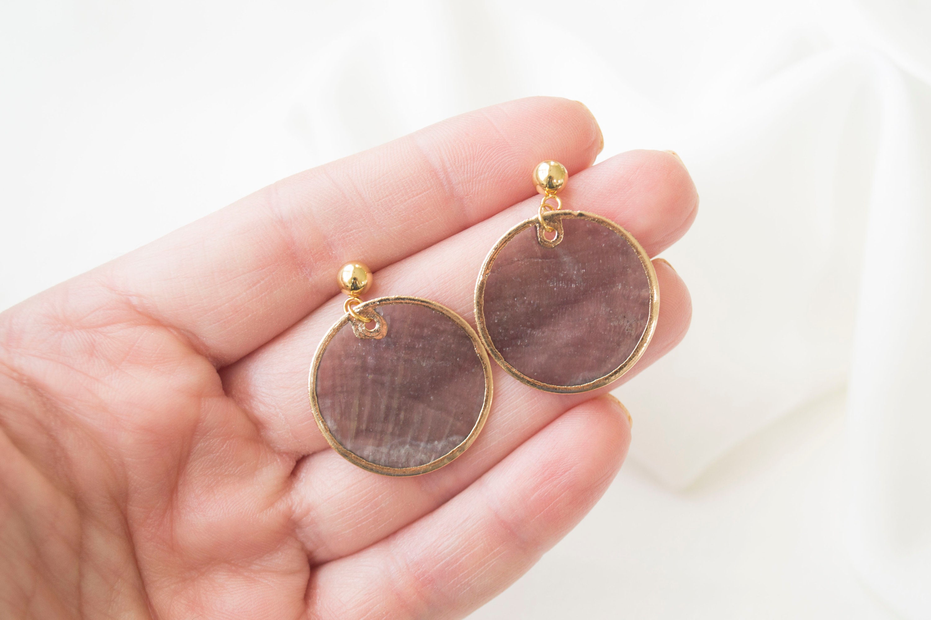 Capiz Shell Earrings / Shell Earrings / Dangle Earrings / Gold | Etsy