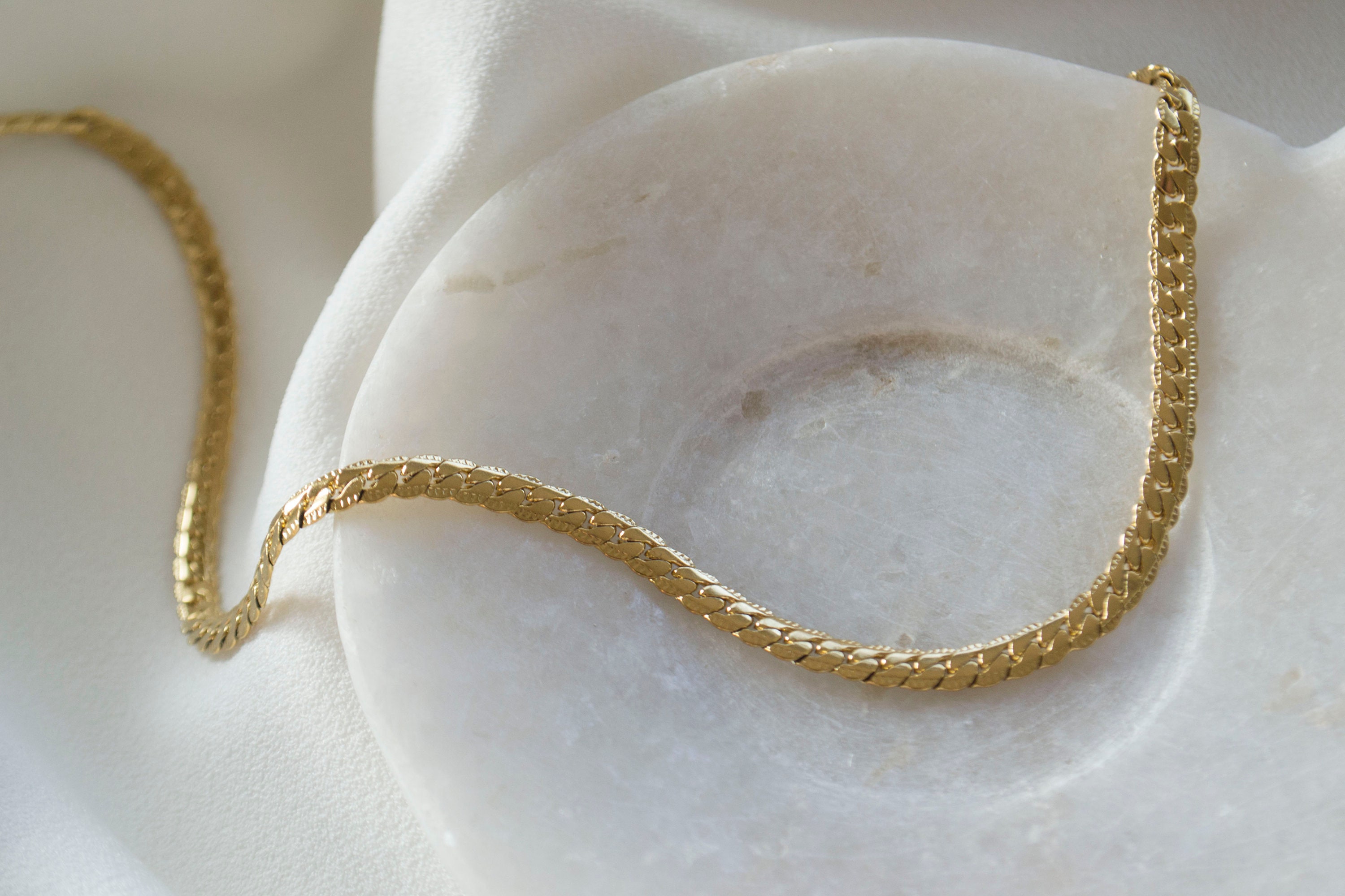 Snake Chain Necklace / Gold Snake Necklace / Link Chain | Etsy