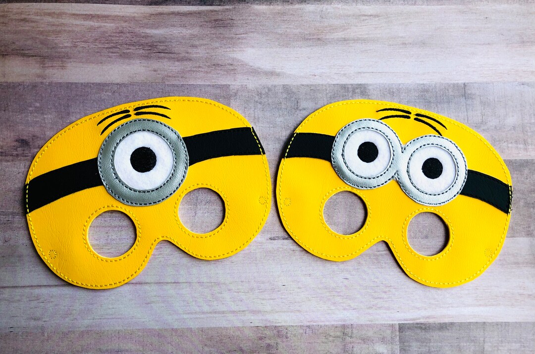 Yellow Monster Mask, Halloween Costume, Embroidered Mask, Dress up ...