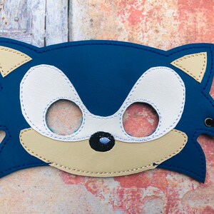 Blue Hedgehog Mask, Embroidered Mask, Halloween Mask, Birthday Pary ...