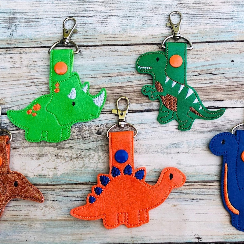 Dinosaur Key Chain - Etsy