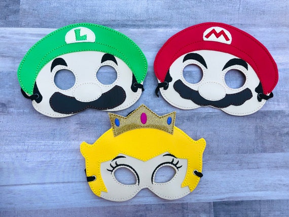 Mario Luigi Felt Mask Princess Embroidered Felt Mask - Etsy