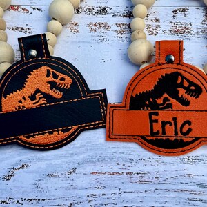T-rex Dinosaur Name Tag, Personalized Dinosaur Key Chain, Dino Tag ...