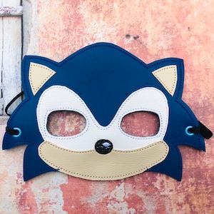 Blue Hedgehog Mask, Embroidered Mask, Halloween Mask, Birthday Pary ...