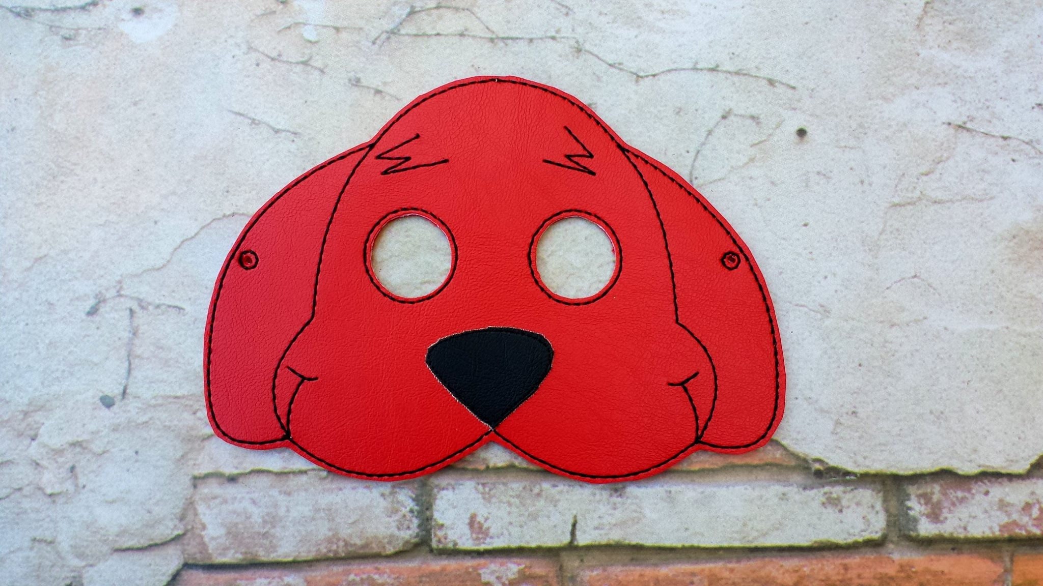 Red Dog Mask Halloween Mask Birthday Party Mask Dog Mask - Etsy