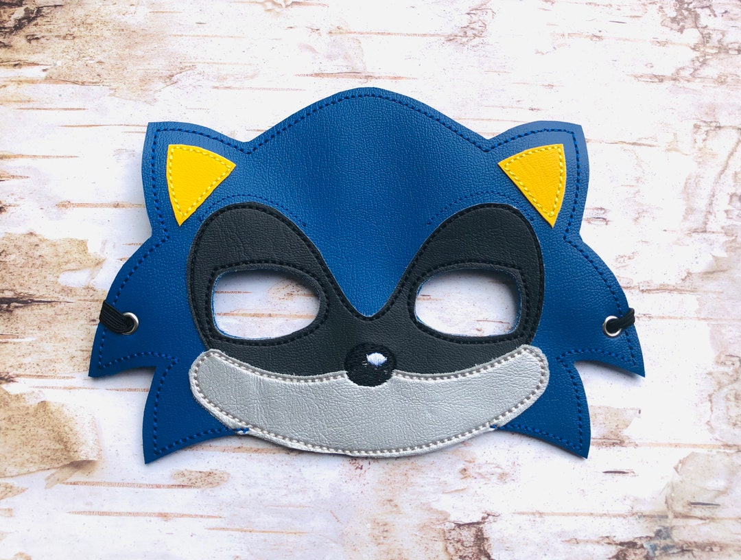 Blue Hedgehog Mask, Embroidered Mask, Halloween Mask, Birthday Pary ...