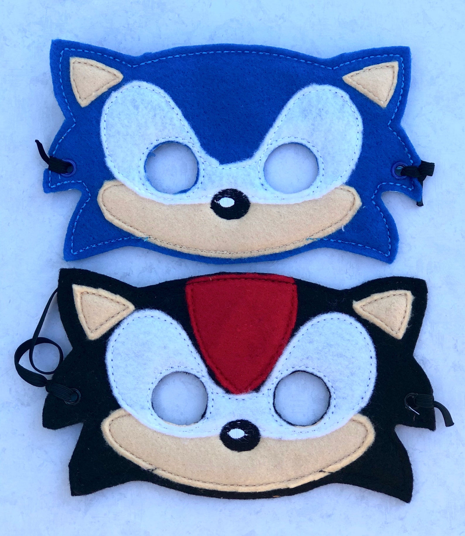 Sonic and Shadow embroidered mask. Halloween mask | Etsy