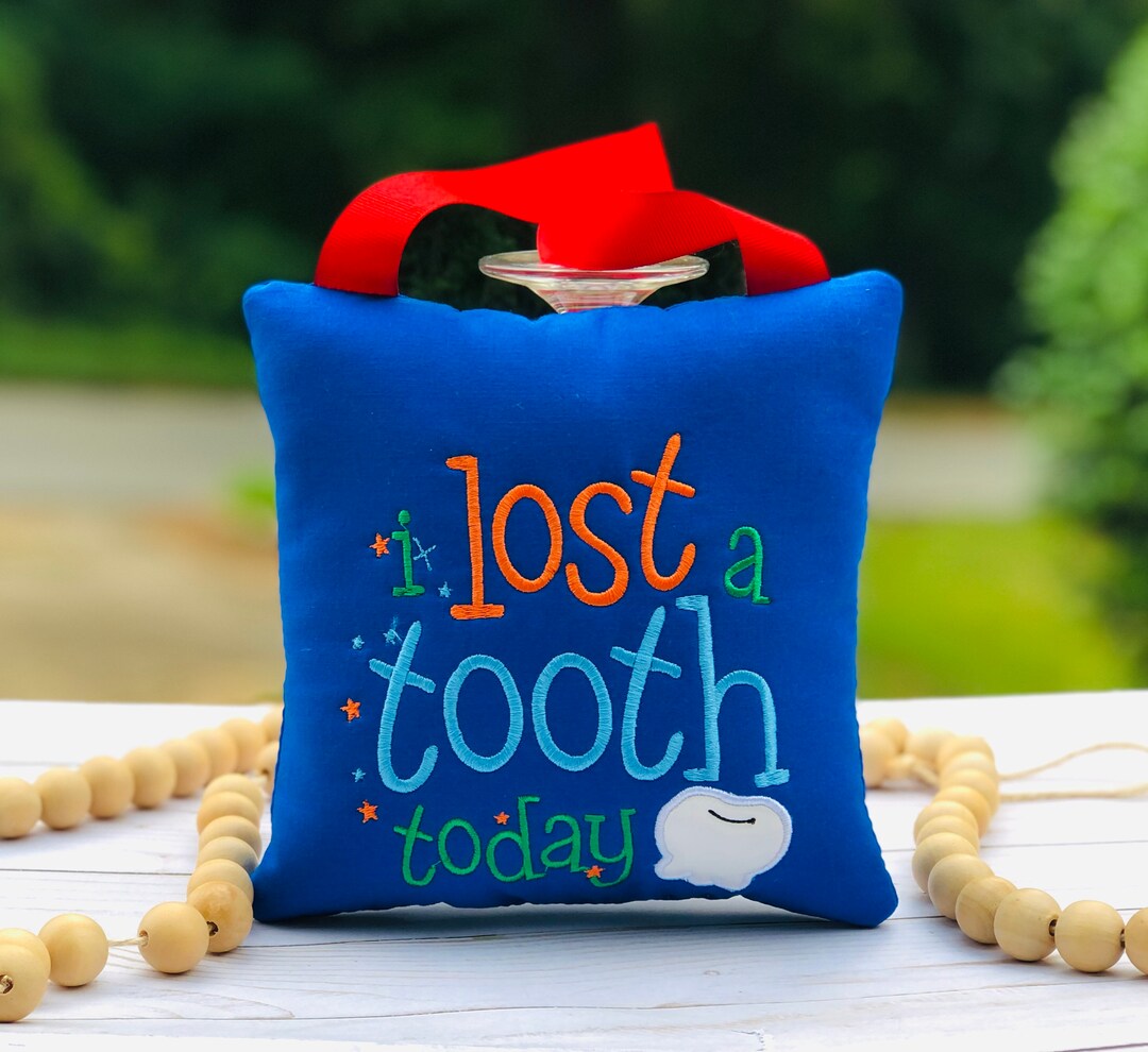 Nr.511 I Lost a Tooth Today Pillow. Tooth Fairy Design. Embroidered ...