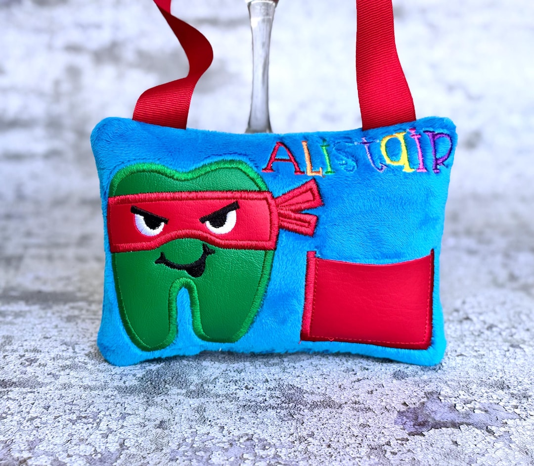 43 Personalized Ninja Turtle Tooth Fairy Pillow, Embroidered Pocket ...