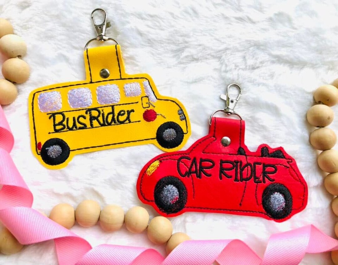 Car Rider Key Chain, Bag Tag, Back School, Car Rider Backpack Tag, Bus ...